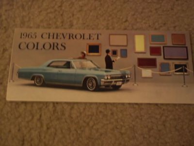 1965 Chevrolet Colors Brochure/Folder Corvette Chevelle -- Antique ...