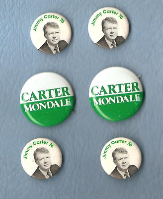 6- Jimmy Carter Political Buttons Pins pinbacks-1976 -- Antique Price ...