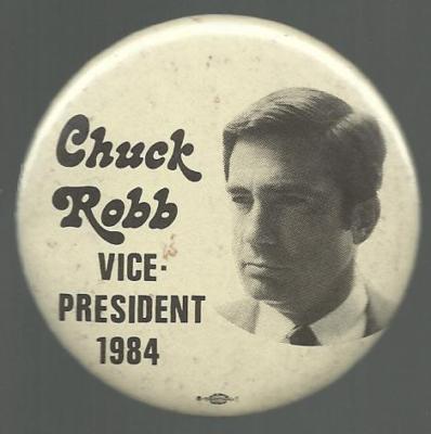 Chuck Robb political campaign button, Virginia governor -- Antique ...