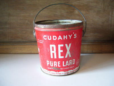 Vintage Red Cudahy Rex Pure Lard Bucket Omaha Nebr. Tin -- Antique ...
