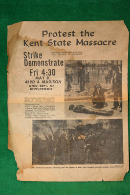 1971 Original KENT STATE MASSACRE PROTEST FLYER L692 -- Antique Price ...