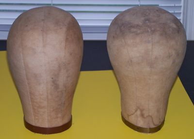Pair vintage hat maker head forms -- Antique Price Guide Details Page