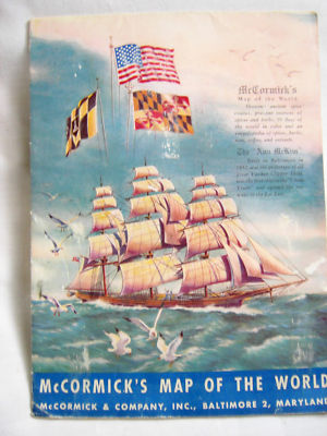 McCormick's Map of the World-1960-(spices,extracts) EXC -- Antique ...