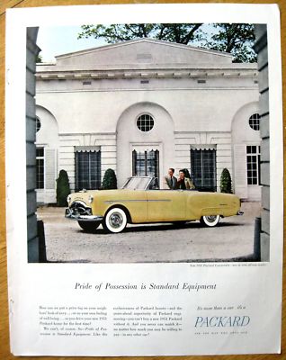 Very nice 1951 Packard convertible color magazine ad -- Antique Price ...