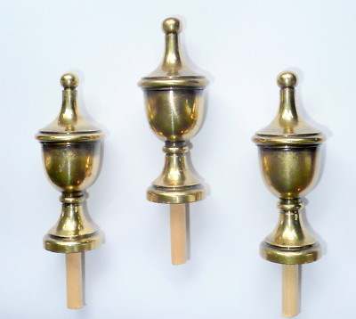 3 solid brass finials.Antique clock, furniture, mirror -- Antique Price ...