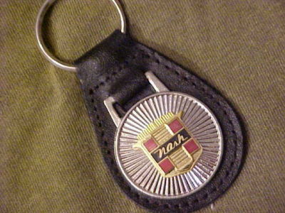 THE BEST NASH CREST GRAIN LEATHER METAL LOGO KEY FOB! -- Antique Price ...
