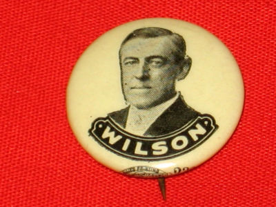 1912 Woodrow Wilson Campaign Pin Pinback Button Badge -- Antique Price ...