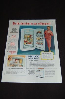 Original Vintage Ad PHILCO AUTOMATIC Refrigerator 1953 -- Antique Price ...