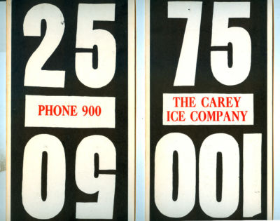 Vintage Ice Delivery Window Sign -- Antique Price Guide Details Page