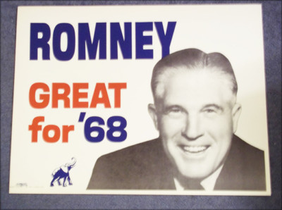 1968 GEORGE ROMNEY FOR PRESIDENT CAMPAIGN POSTER -- Antique Price Guide ...