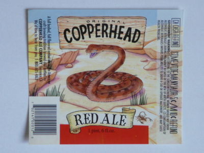US beer label - Copperhead Br.Co. -- Antique Price Guide Details Page