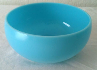 Portieux-Vallerysthal Opaline Blue Milk Glass Bowl -- Antique Price ...