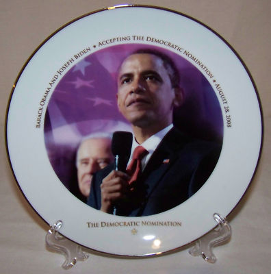 BARACK OBAMA DEMOCRATIC NOMINATION COLLECTOR PLATE -- Antique Price ...