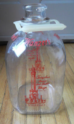 Vintage Wanzers Milk One Gallon Glass Milk Bottle -- Antique Price ...