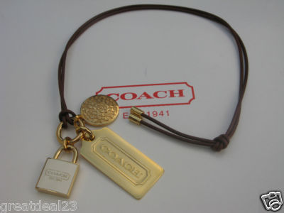 COACH AUTHENTIC PADLOCK BOYFRIEND LEATHER NECKLACE -- Antique Price ...