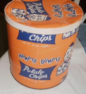 VINTAGE HUMPTY DUMPTY POTATO CHIP CONTAINER SCARBORO -- Antique Price ...