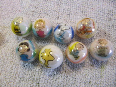 PEANUTS GANG MARBLES 5/8 Size -- Antique Price Guide Details Page