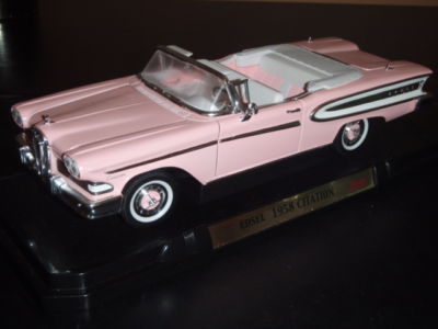 ROAD SIGNATURE~PINK EDSEL~1958 CONVERTIBLE 1/18 SCALE!! -- Antique ...