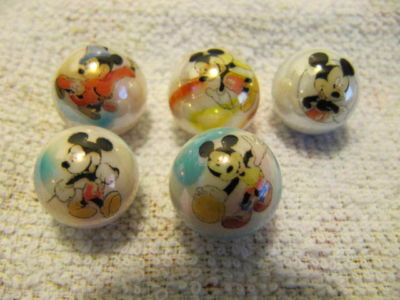 MICKEY MOUSE DISNEY LOGO MARBLES 5/8 Size -- Antique Price Guide ...