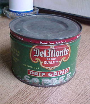 VINTAGE DEL-MONTE COFFEE TIN CAN -- Antique Price Guide Details Page