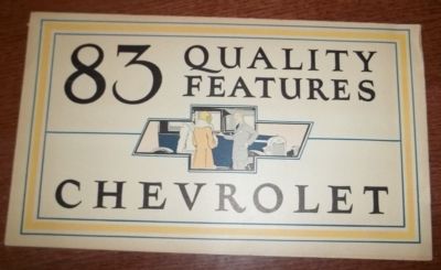 VINTAGE GM Early Antique Chevrolet Car Dealer Brochure Advertisment ...