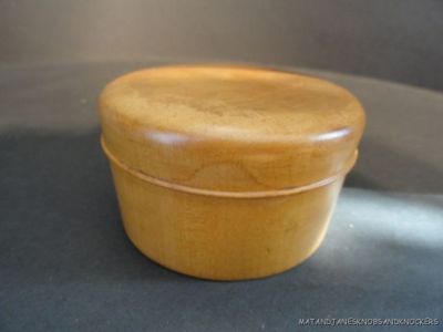 VICTORIAN TURNED WOODEN TREEN POT JAR BOX POWDER FRUITWOOD -- Antique ...