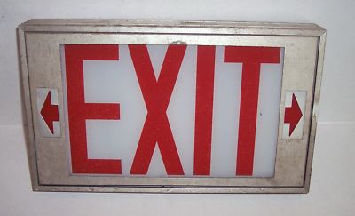Aluminum EXIT Lighted Sign Industrial Era -- Antique Price Guide ...