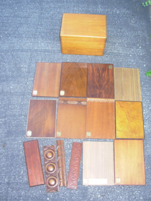 Vintage Salesman Wooden Sample Box w/ Wood Samples~American Walnut ...