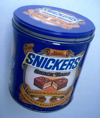 Mars Snickers 1987 - Tin Can - Vintage -- Antique Price Guide Details Page
