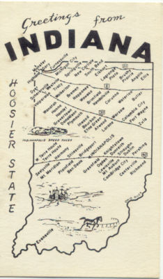 Indiana State Map Postcard -- Antique Price Guide Details Page