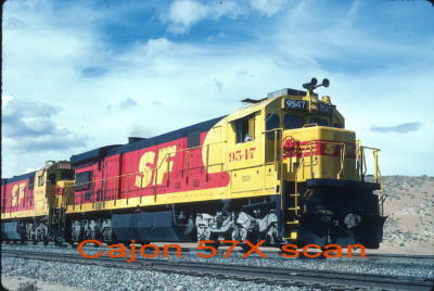 Original slide- ATSF Santa Fe SF30C #9547 Red/Yellow -- Antique Price ...