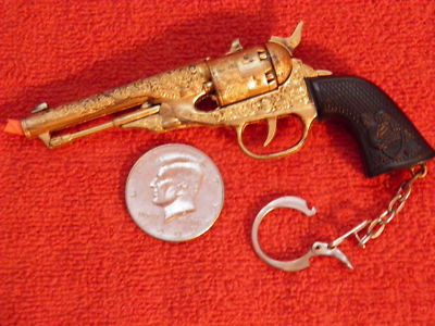 miniature cap gun gold finish working rare style high detail -- Antique ...