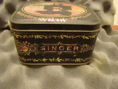 Singer Sewing Tin-black -- Antique Price Guide Details Page