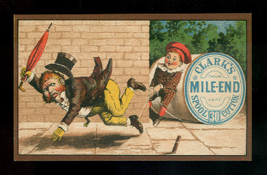 School Boy & His Trip Wire Prank-Victorian Trade Card -- Antique Price ...