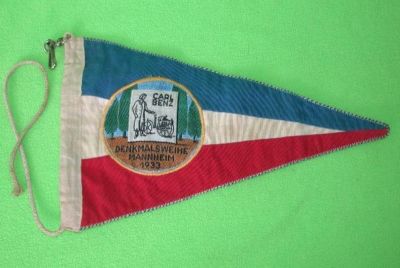 RARE~Vtg 1933~CARL BENZ~PATCH FLAG~DENKMALSWEIME MANNHEIM~MERCEDES ...