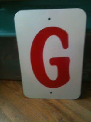 Large 18 inchs X 12 inchs Metal Sign Letter G -- Antique Price Guide ...