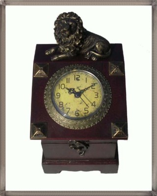 antique vintage wood deco desk lion clocks ctype -- Antique Price Guide ...