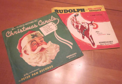 Vintage Peter Pan christmas record albums Rudolph and Santa w/ colorful ...