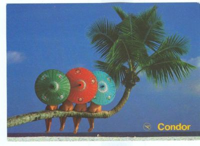 AIRLINE ISSUE POSTCARD - CONDOR GERMANY ADVERTISEMENT MALDIVES ...