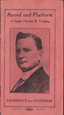 1918 Judge Charles B. Teasley Governor Campaign Booklet Alabama ...