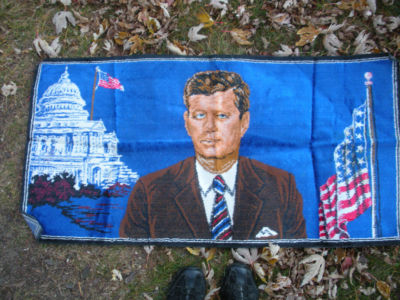 John F. Kennedy 38" x 19" Tapestry Wall Hanging/Rug -- Antique Price ...