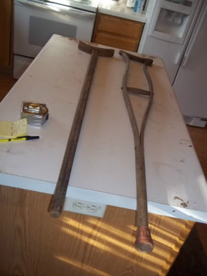 antique crutch two styles very old 2 crutch tiny tim style -- Antique ...