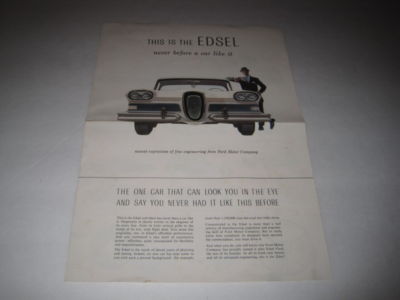 1957 FORD EDSEL-THIS IS THE EDSEL-LARGE PROMOTIONAL BROCHURE -- Antique ...