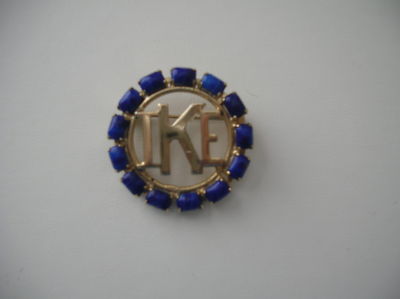 IKE Pin Brass & Cobalt Blue Stones in Circle -- Antique Price Guide ...