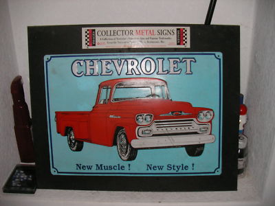 Vintage chevy truck metal sign by collector metal signs -- Antique ...