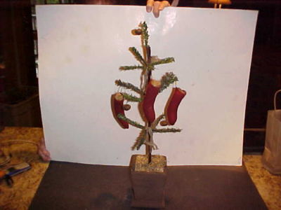 REPRODUCTION VINTAGE FEATHER TREE WITH STOCKINGS -- Antique Price Guide ...