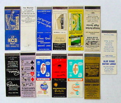 Lot of 13 Vintage NORTH CAROLINA Matchbook Covers All Front Strike ...