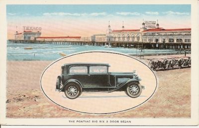 Oakland-Pontiac 1920s Car Adv PC, Pontiac Big Six, Atlantic City GM ...