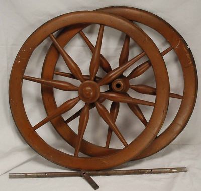 Vintage Wooden Tea Cart Wheels with Axel -- Antique Price Guide Details ...