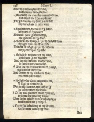 1607 Psalter Black Letter Bible Leaf/TYNDALE/RARE/PSALMS! -- Antique ...